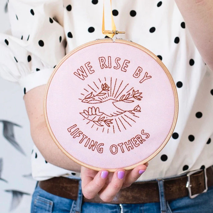 We Rise By Lifting Others Embroidery Kit – Stripes Fashion